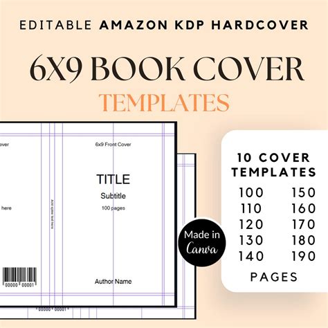 6x9 Kdp Hardcover Book Template Kdp Template Canva Canva Kdp Cover