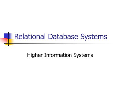 Ppt Relational Database Systems Powerpoint Presentation Free