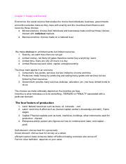 ECON CLASS NOTES FALL Pdf Chapter 1 Supply And Demand Economics The Social Science That