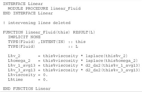 fluid linear differential functional code excerpt data structure