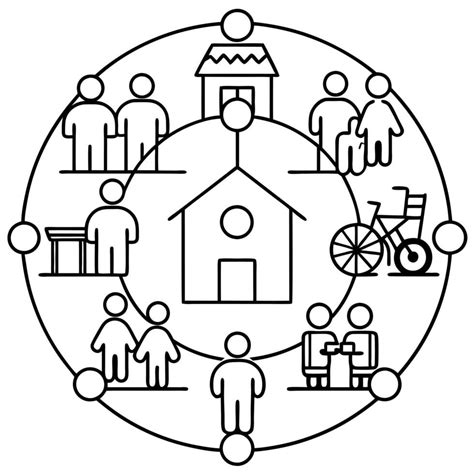 Community Integration For Rehabilitation On White Background No Need