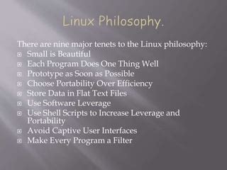 Linux Principles And Philosophy PPT