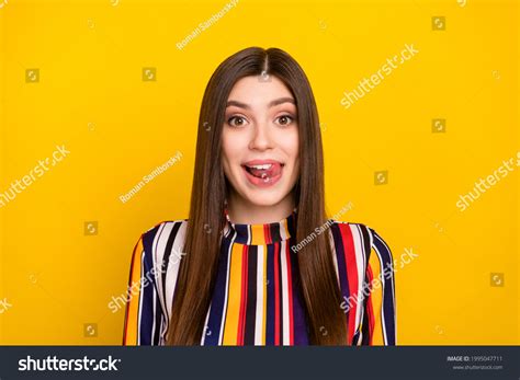 Photo Portrait Pretty Girl Licking Lips Stock Photo Shutterstock