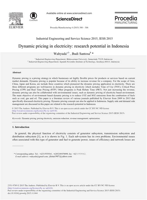 Pdf Dynamic Pricing In Electricity Research Potential In Indonesia