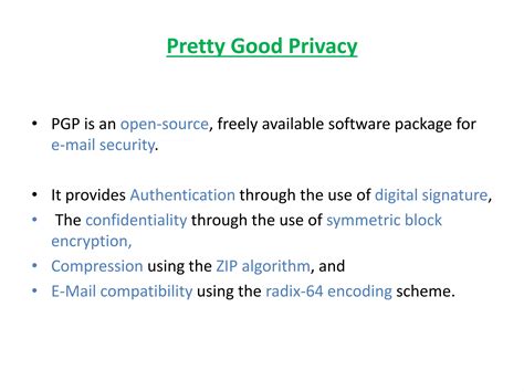 pgp pretty good privacy pptx email internet
