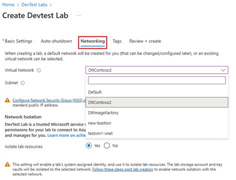 Aislamiento De Red Azure Devtest Labs Microsoft Learn