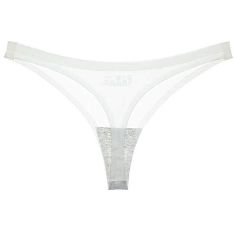 Sous vêtements féminins de mode Sexy Transparent Ice Silk taille basse sans couture T string