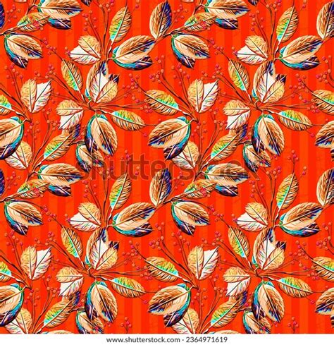 Allover Seamless Pattern Leaf Design By Stock Illustration 2364971619 Shutterstock