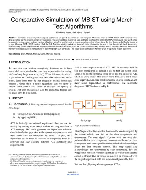 pdf comparative simulation of mbist using march test algorithms