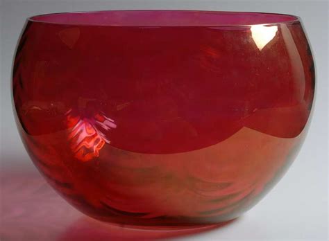 Rose Lustre Loop Optic Punch Bowl By West Virginia Glass Specialty