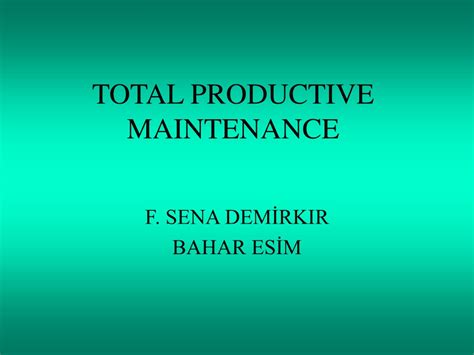 Ppt Total Productive Maintenance Powerpoint Presentation Free