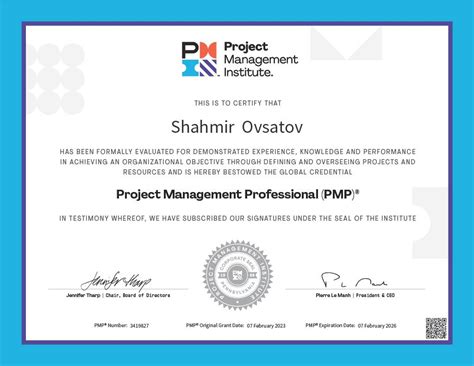 Shahmir Ovsatov Itil® Pmp® On Linkedin I Am Happy To Share That I Am Pmp Certified Now And