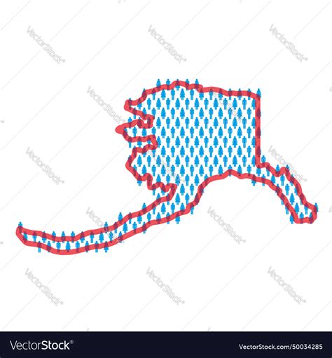 Alaska Population Map Stick Figures People Vector Image