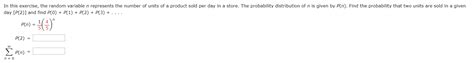 solved in this exercise the random variable n represents