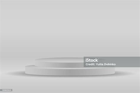 회색 연단 프리젠 테이션을위한 플랫폼 흰색 플랫폼의 프리젠 테이션 서클 프리젠 테이션을위한 제품 장소 승자 연단 또는 투명
