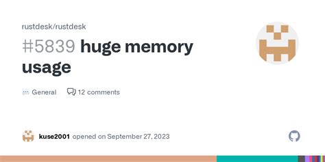 huge memory usage · rustdesk rustdesk · discussion 5839 · github