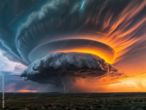 Supercell Storm In Tornado Alley Stock Illustration Adobe Stock