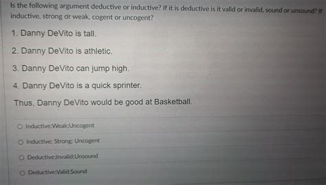 Solved Is the following argument deductive or inductive? If | Chegg.com