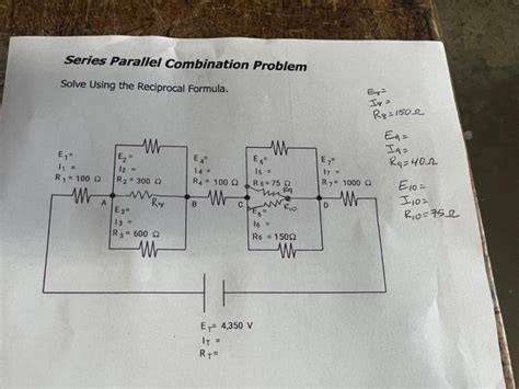 Solved Series Parallel Combination Problem Solve Using The Chegg