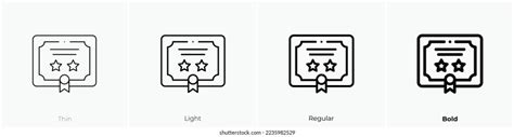 Certificate Icon Thin Light Regular Bold Stock Vector Royalty Free 2235982529 Shutterstock