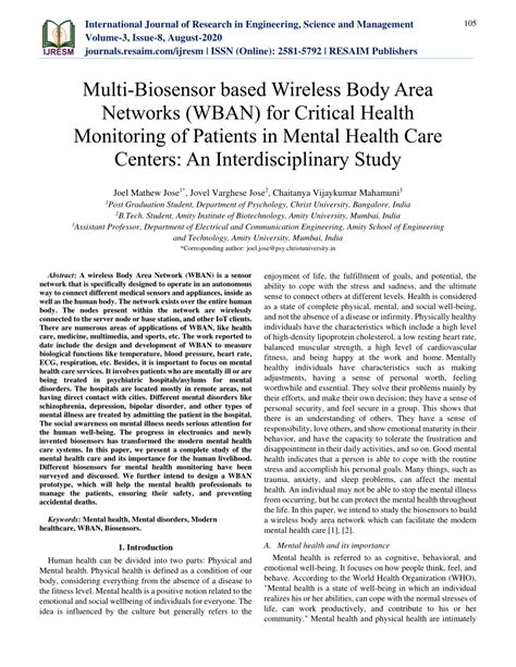 Pdf Multi Biosensor Based Wireless Body Area Networks Wban For
