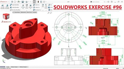 Solidworks Drawing Exercise 96 Hole Wizard And Revolve Cut Tutorial