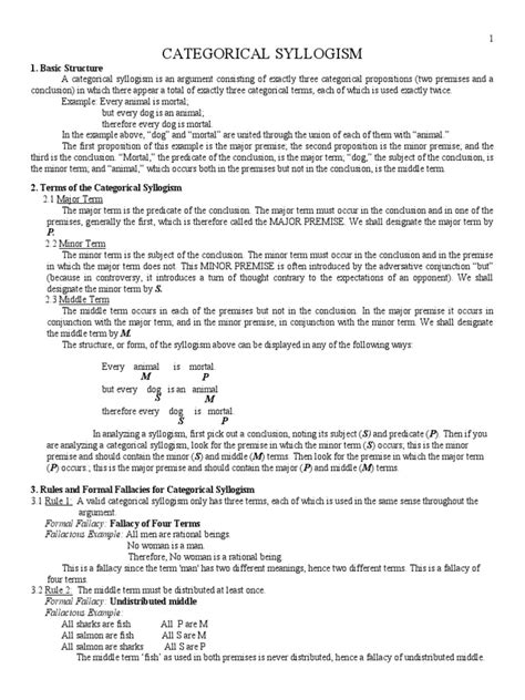 Categorical Syllogism Pdf Syntax Logic Philosophical Methodology