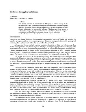 Fillable Online Software Debugging Techniques Fax Email Print PdfFiller