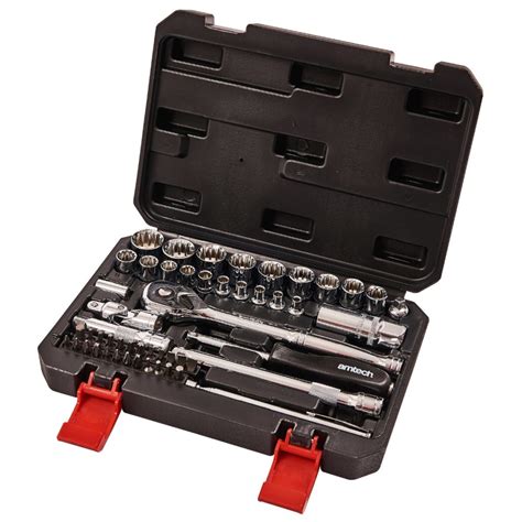 52pc 14 And 38 12 Point Socket Set Amtech