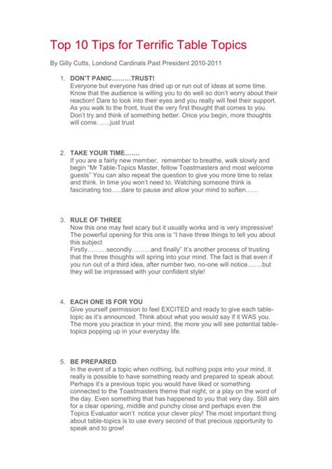 Creative Table Topics At Paige Brown Blog