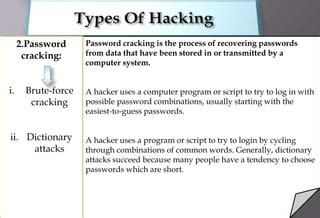 Hacking History Of Hacking Types Of Hacking Types Of Hackers Cyber Laws For Hacking PPTX