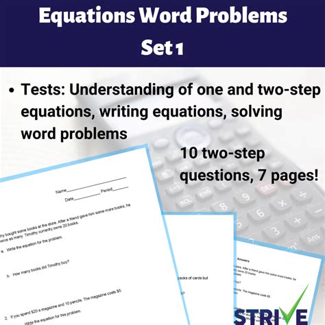 Equations Word Problems Set Made By Teachers