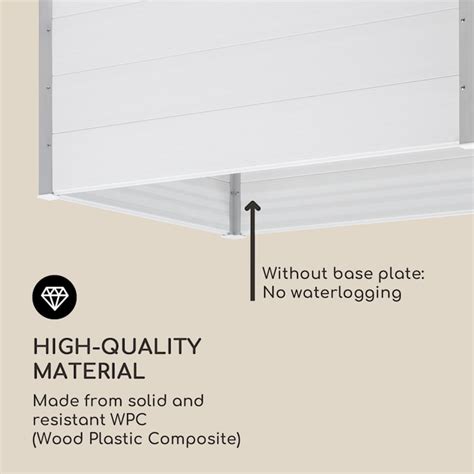 Blumfeldt Nova Grow Canteiro 150 X 91 X 100 Cm Wpc Ótica De Madeira Branco