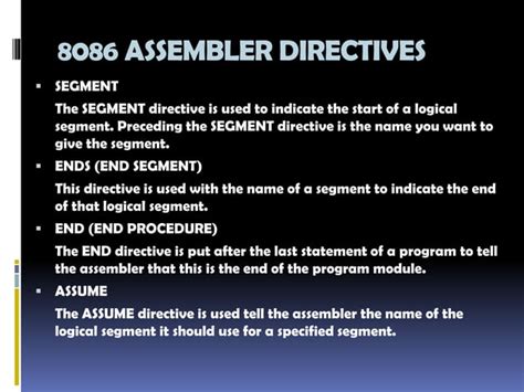 instruction set of 8086 microprocessor pptx programming languages