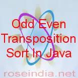 Odd Even Transposition Sort In Java