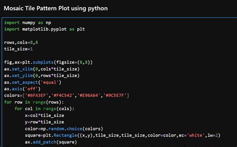 Mosaic Tile Pattern Plot Using Python Computer Languages Clcoding