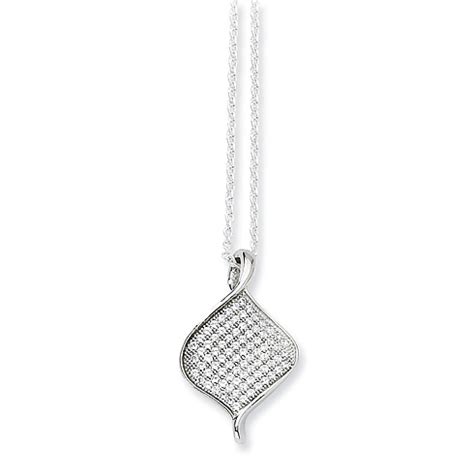 Sterling Silver And Cz Fancy 18in Necklace Qmp167 18 Joy Jewelers