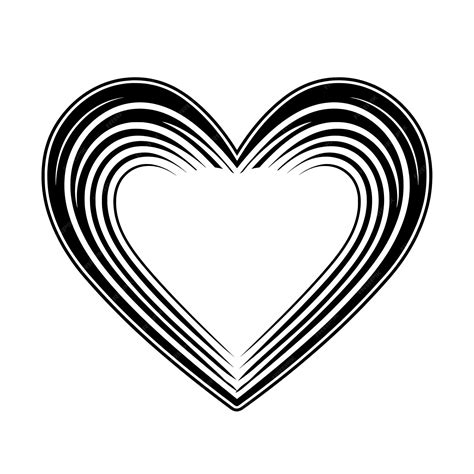 Stunning Heart Outline Clipart In Black And White Premium Ai