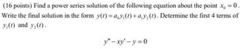 Solved Ordinary Differential Equations ODEs Please Give Chegg