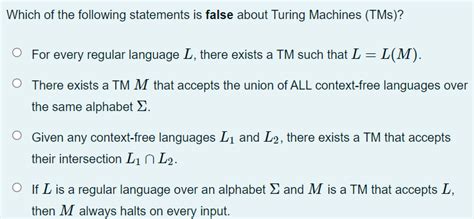 Solved Which Of The Following Statements Is False About