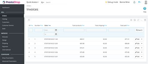 Edit Your Invoices In Prestashop 17 How To Create An Admin