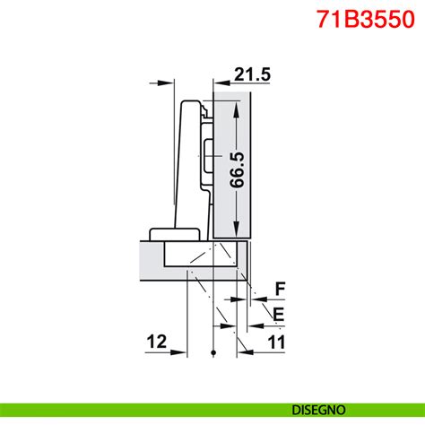 Cerniera Blum 71b3550 Clip Top Blumotion A Battuta Ammortizzata