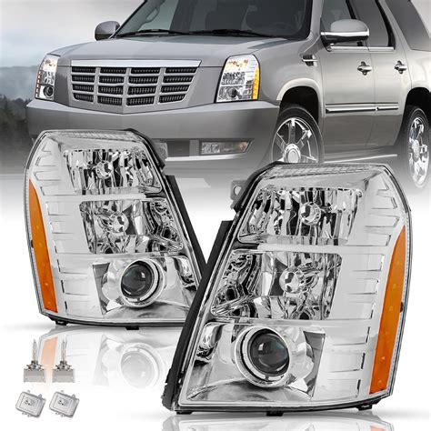 Tusdar Headlight Assembly Set For 2007 2014 Cadillac Escalade 07 14 Hid Projector
