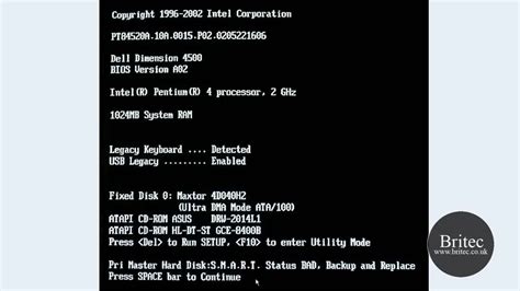 How To Fix A Pri Master Hard Disk Smart Status Bad Error On A