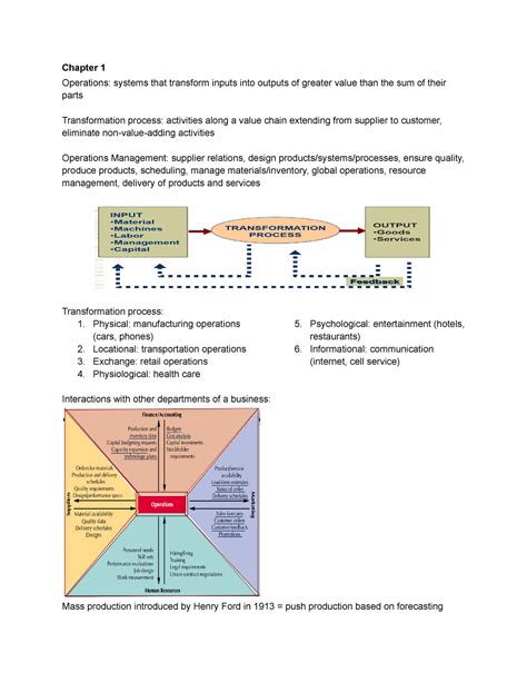 Oper 340 Class Notes Chapter 1 Operations Systems That Transform