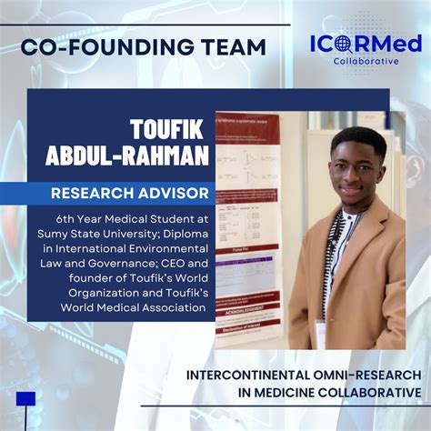 Icormed Collaborative On Linkedin Last But Not Least Meet Our Co Founder Abdul Rahman Toufik