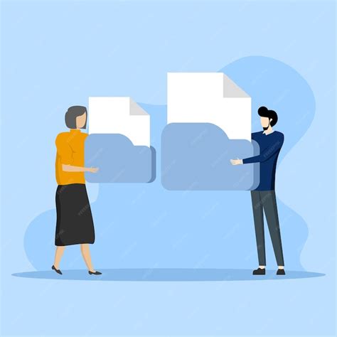 Premium Vector File Management Concept Storage Cloud System Memory Internet File