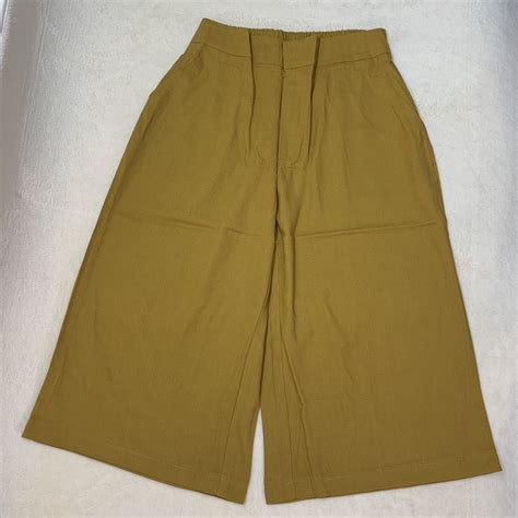 กางเกงขาบาน 5 ส่วนผ้าลินินและผ้ายีนส์ กางเกงคนอ้วนผ้าลินินและผ้ายีนส์ กางเกงเอวสม็อค Shopee