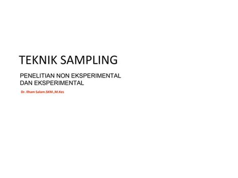 Teknik Sampling Stratifikasi Sampling Ppt