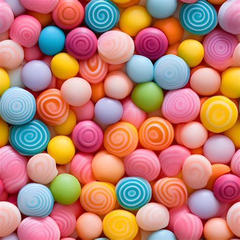 Premium Ai Image Colorful Round Candy Seamless Pattern Texture